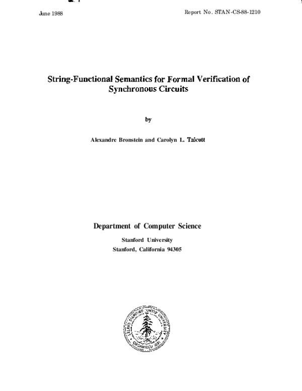 (PDF) String-Functional Semantics for Formal Verification of Synchronous Circuits