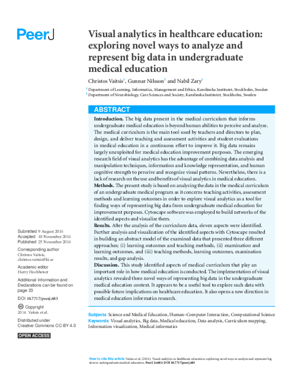 (PDF) Visual analytics in healthcare education: exploring novel ways to analyze and represent ...