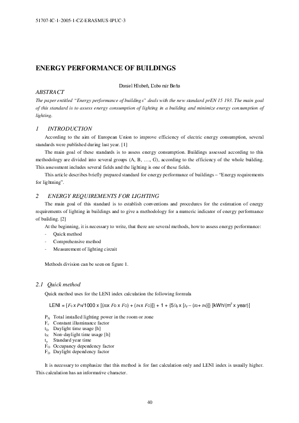 (PDF) Energy Performance of Buildings