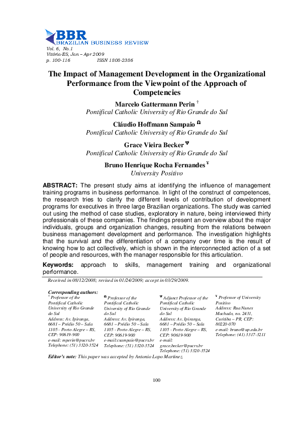 (PDF) The Impact of Management Development in the Organizational ...