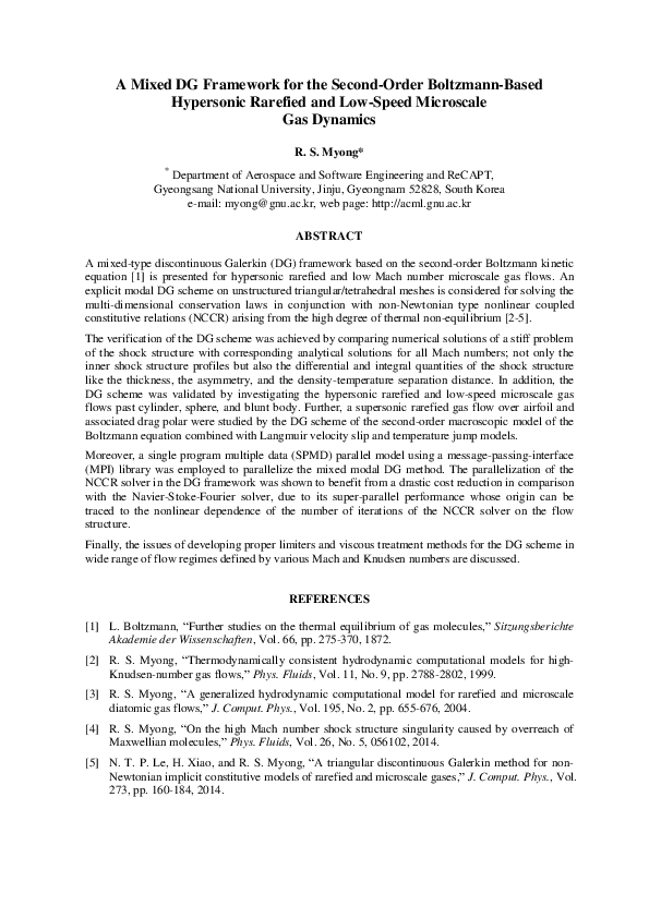 (PDF) A Mixed DG Framework for the Second-Order Boltzmann-Based ...