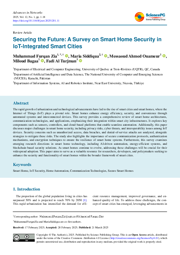(PDF) Securing the Future: A Survey on Smart Home Security in IoT-Integrated Smart Cities
