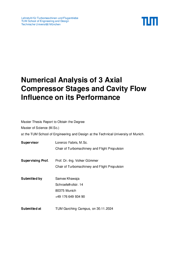 (PDF) Numerical Analysis of 3 Axial Compressor Stages and Cavity Flow Influence on its Performance