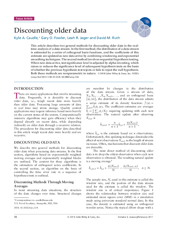 (PDF) Discounting older data