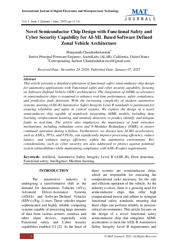(PDF) Novel Semiconductor Chip Design with Functional Safety and Cyber ...
