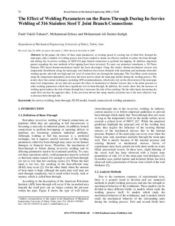(PDF) The Effect of Welding Parameters on the Burn-Through During In ...