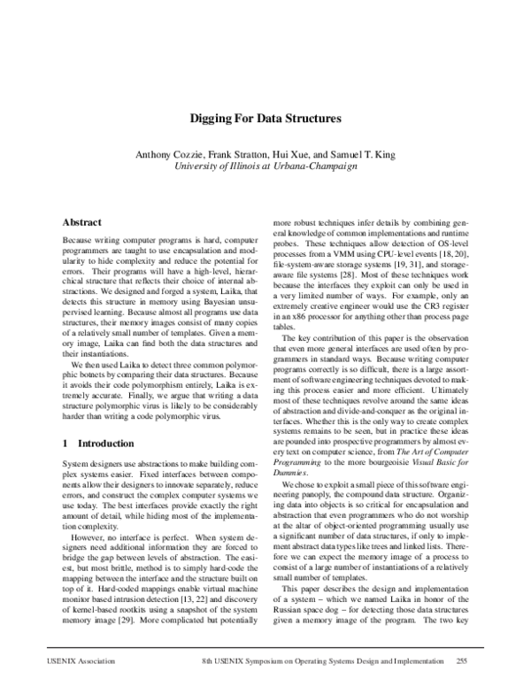 (PDF) Digging for data structures