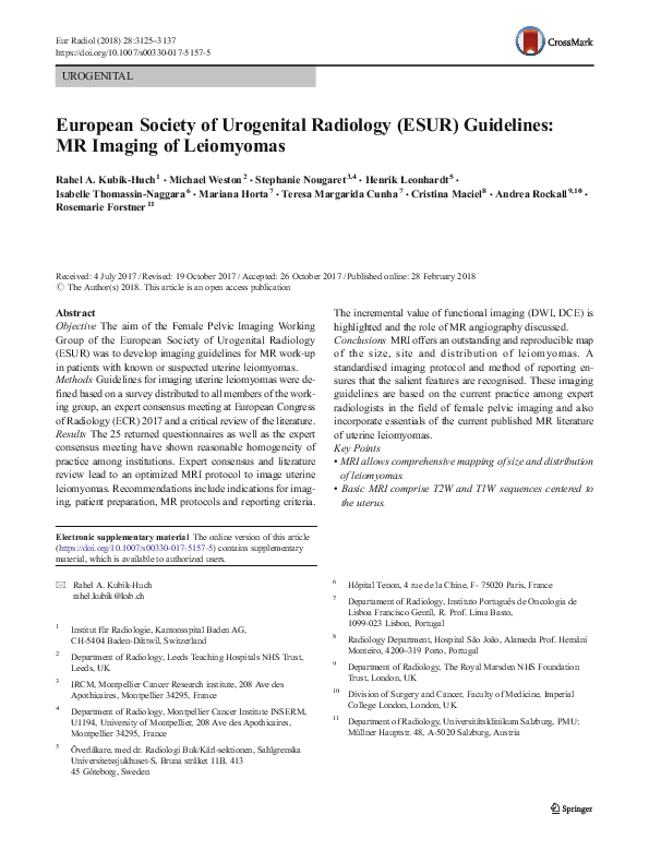 (PDF) European Society of Urogenital Radiology (ESUR) Guidelines: MR ...