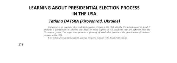 (PDF) Learning about presidential election process in the USA