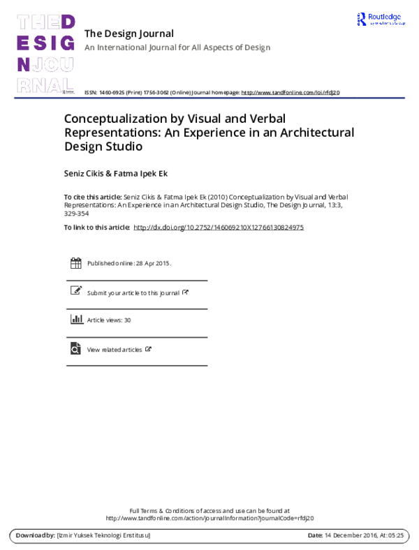 (PDF) Conceptualization by Visual and Verbal Representations: An ...