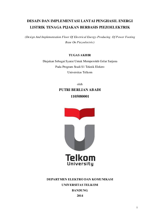 (PDF) Desain dan Implementasi Lantai Penghasil Energi Listrik Tenaga Pijakan Berbasis Piezoelektrik