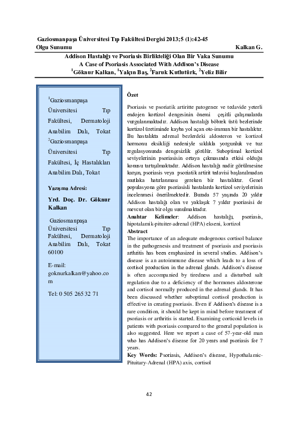 (PDF) A Case of Psoriasis Associated With Addison’s Disease