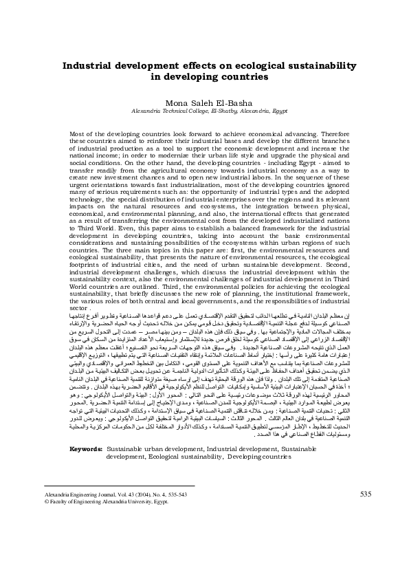 (PDF) Industrial development effects on ecological sustainability in ...