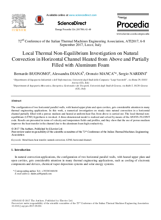 (PDF) Local Thermal Non-Equilibrium Investigation on Natural Convection in Horizontal Channel ...