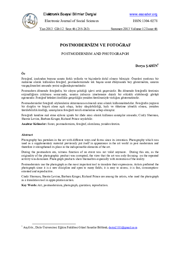 (PDF) Postmodernism and Photograpgh
