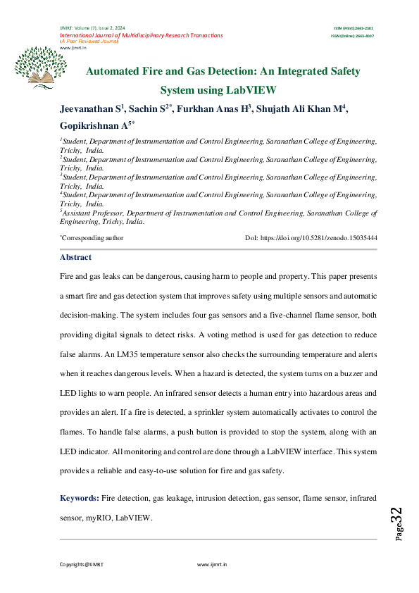 (PDF) Automated Fire and Gas Detection: An Integrated Safety System using LabVIEW