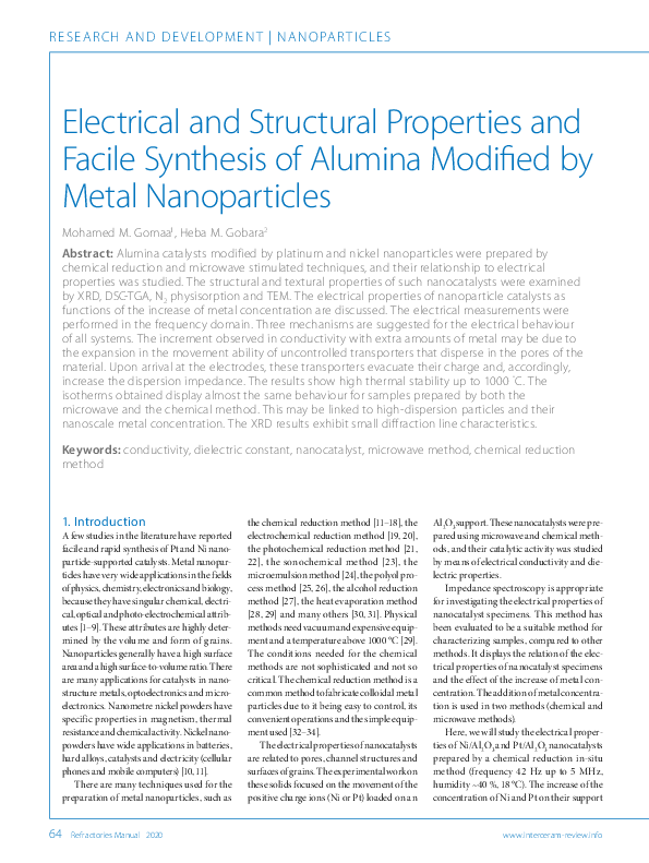 (PDF) Electrical and Structural Properties and Facile Synthesis of ...