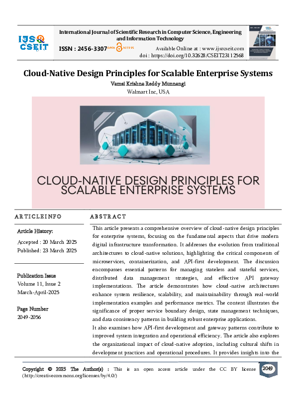 (PDF) Cloud-Native Design Principles for Scalable Enterprise Systems
