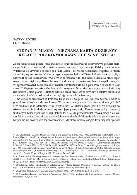 (PDF) Stefan IV Młody- nieznana karta z dziejów relacji polsko ...