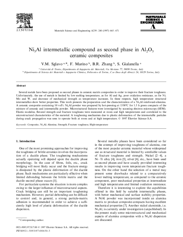 (PDF) Ni3Al intermetallic compound as second phase in Al2O3 ceramic ...