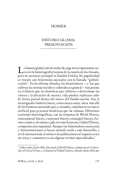 (PDF) Historia global. Presentación