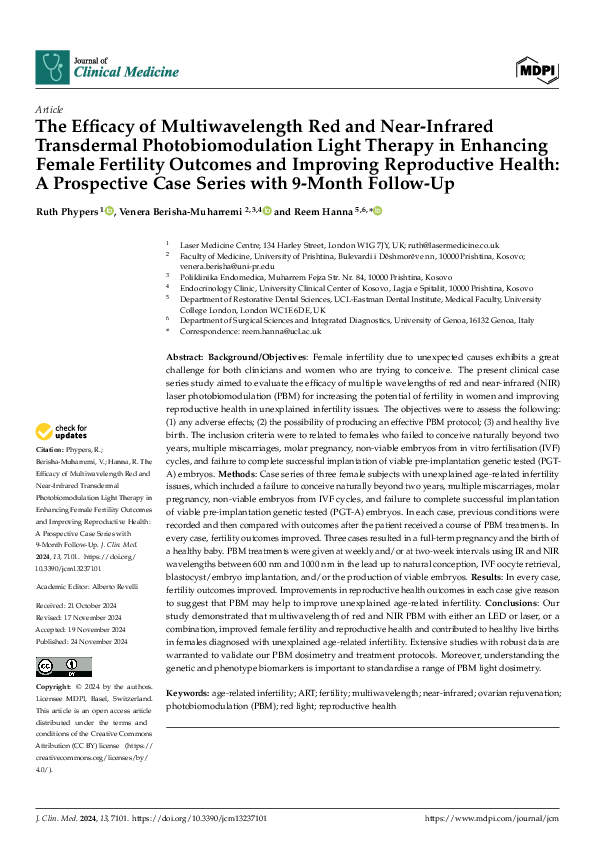 (PDF) The Efficacy of Multiwavelength Red and Near-Infrared Transdermal ...