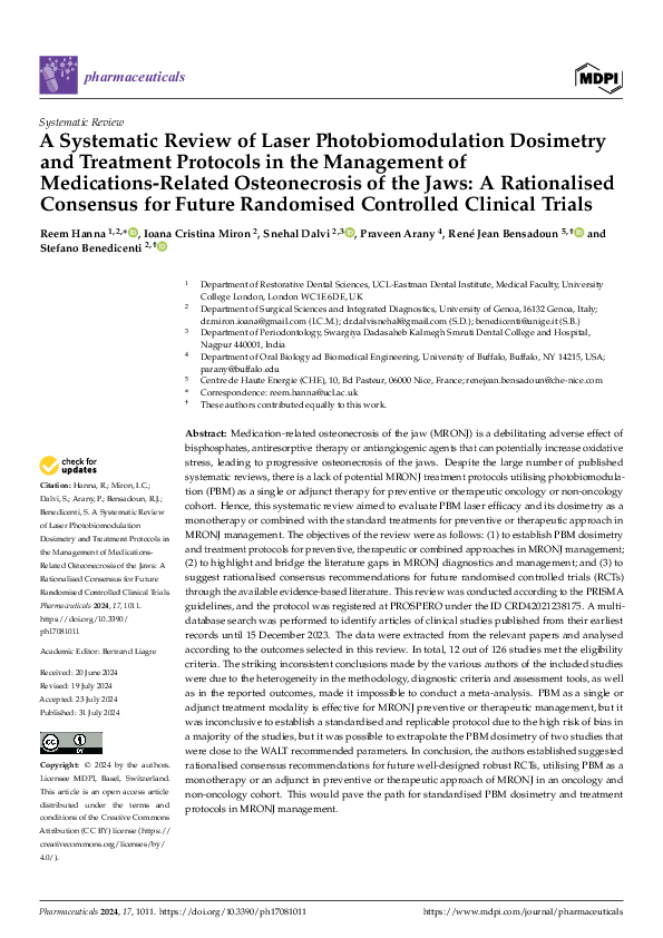 (PDF) A Systematic Review of Laser Photobiomodulation Dosimetry and ...