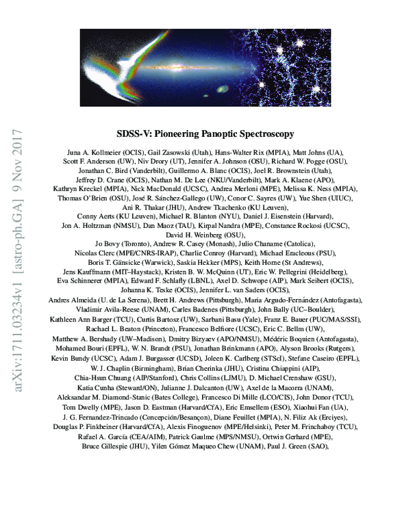(PDF) SDSS-V: Pioneering Panoptic Spectroscopy