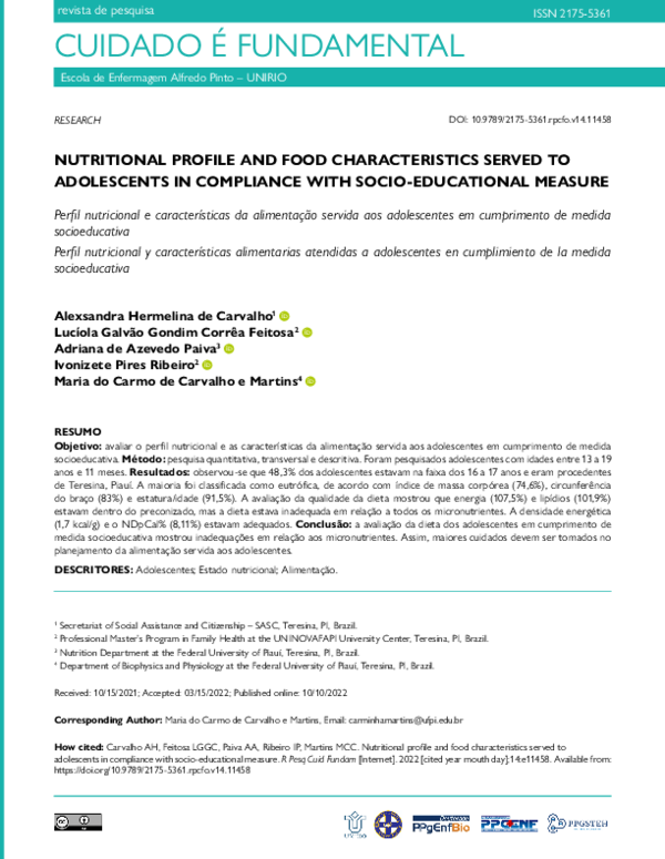 (PDF) Nutritional profile and food characteristics served to ...