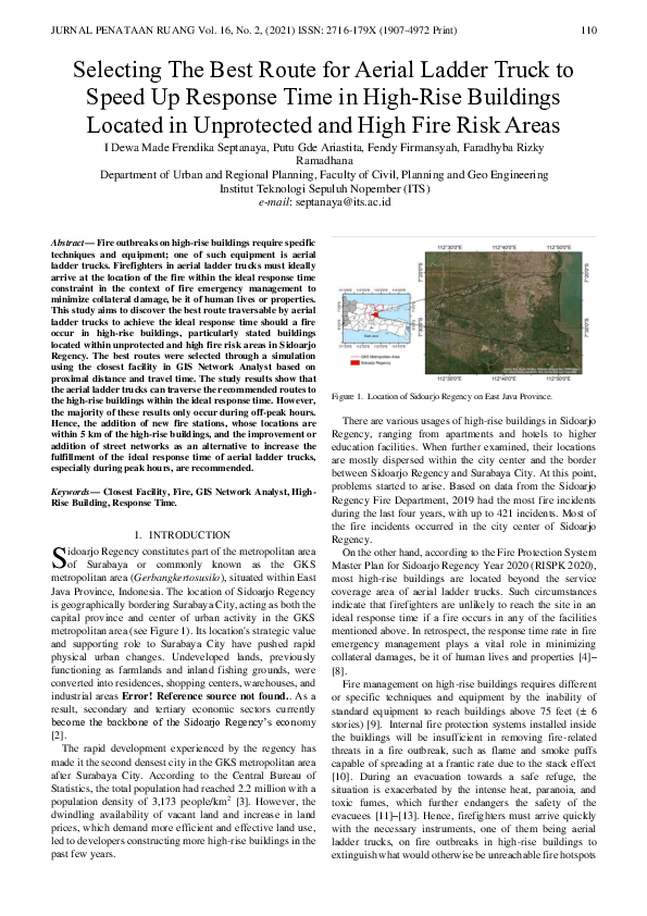 (PDF) Selecting The Best Route for Aerial Ladder Truck to Speed Up ...