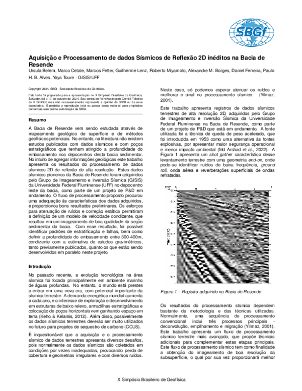 (PDF) Aquisic ¸ão e Processamento de dados Sísmicos de Reflex ão 2D in ...
