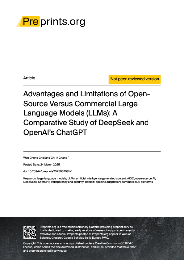 (PDF) Advantages and Limitations of Open-Source Versus Commercial Large Language Models (LLMs ...