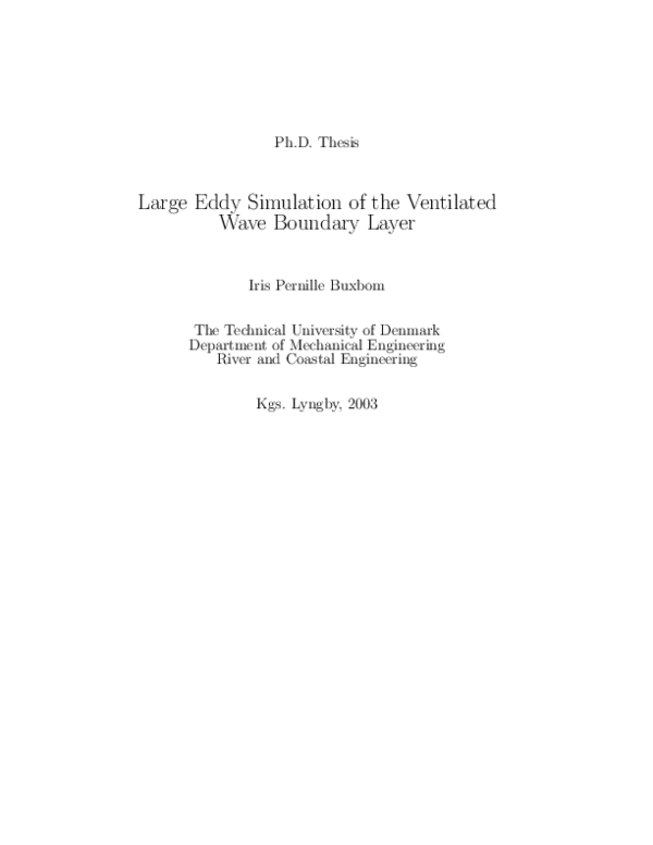 (PDF) Large Eddy Simulation of the ventilated wave boundary layer
