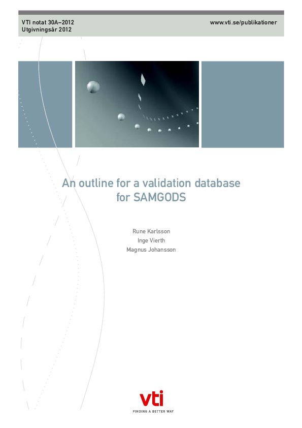 (PDF) An outline for a validation database for SAMGODS
