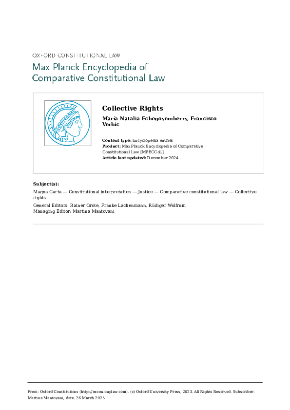 (PDF) Collective Rights