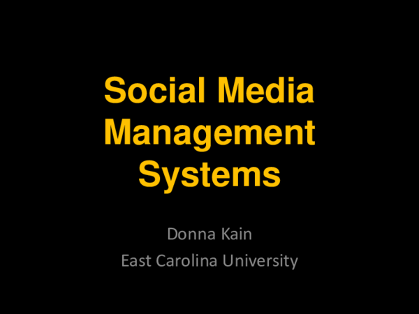 (PDF) Social Media Management Systems