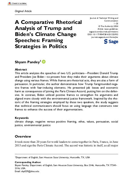 (PDF) A Comparative Rhetorical Analysis of Trump and Biden's Climate ...