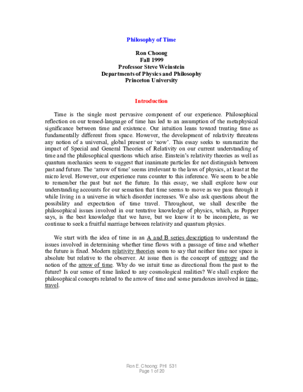 (PDF) Philosophy of Time and Time-Travel