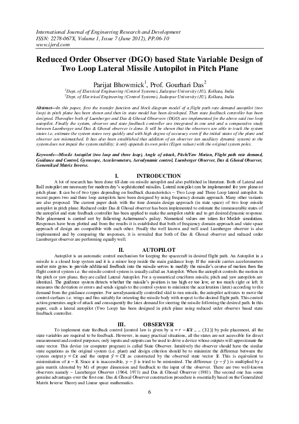 (PDF) Reduced Order Observer ( DGO ) based State Variable Design of Two ...