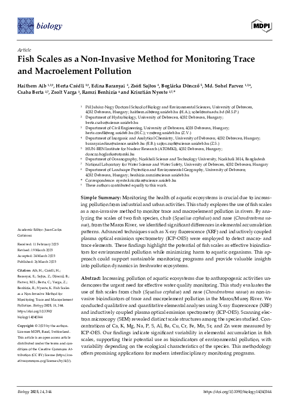 (PDF) Fish Scales as a Non-Invasive Method for Monitoring Trace and ...