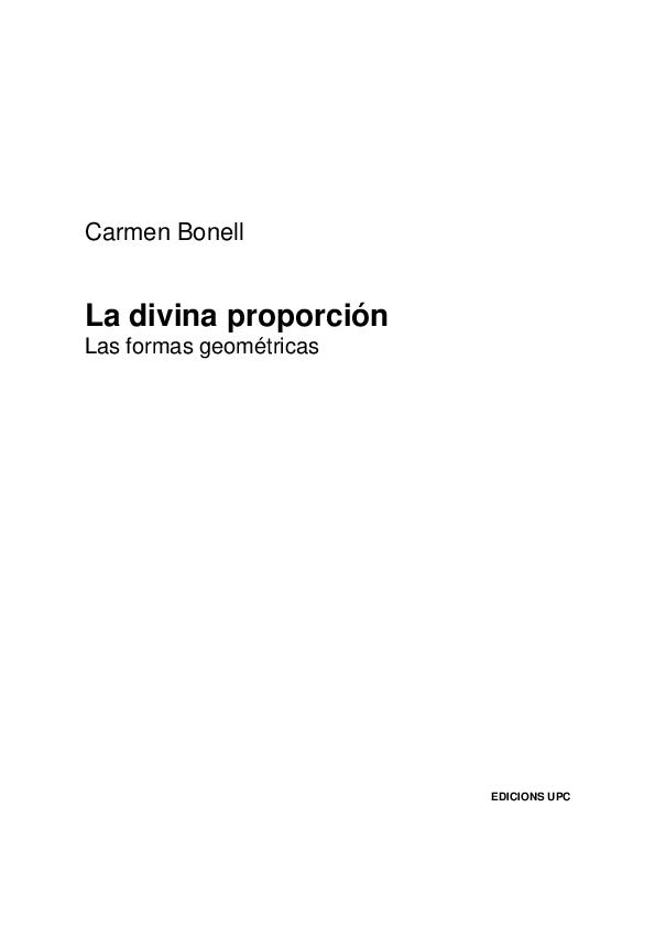 (PDF) La divina proporción Las formas geométricas