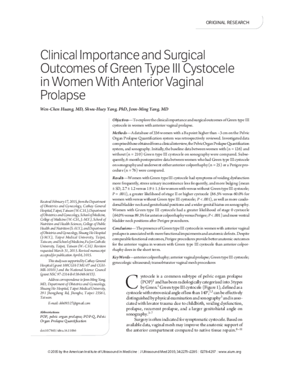 (PDF) Clinical Importance and Surgical Outcomes of Green Type III ...