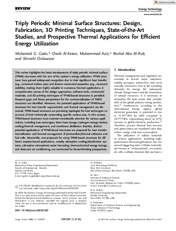 (PDF) Triply Periodic Minimal Surface Structures: Design, Fabrication, 3D Printing Techniques ...