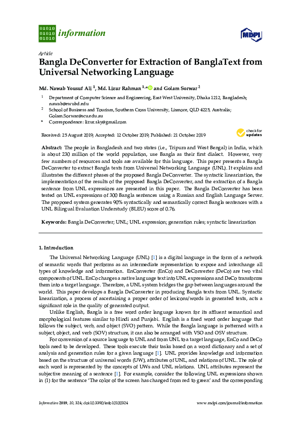 (PDF) Bangla DeConverter for Extraction of BanglaText from Universal ...