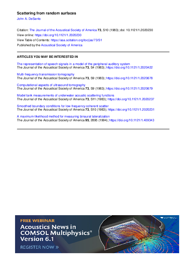(PDF) Scattering from random surfaces
