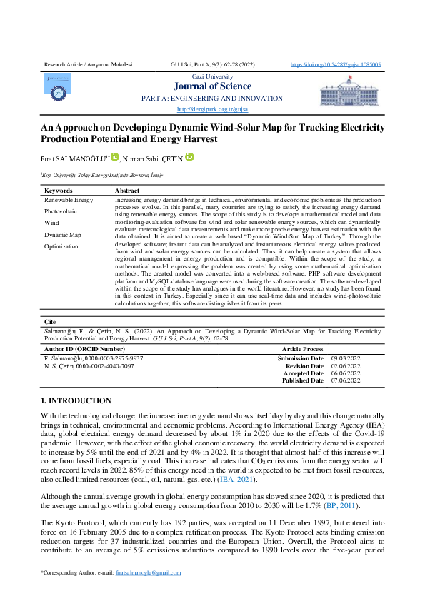 (PDF) An Approach on Developing a Dynamic Wind-Solar Map for Tracking ...