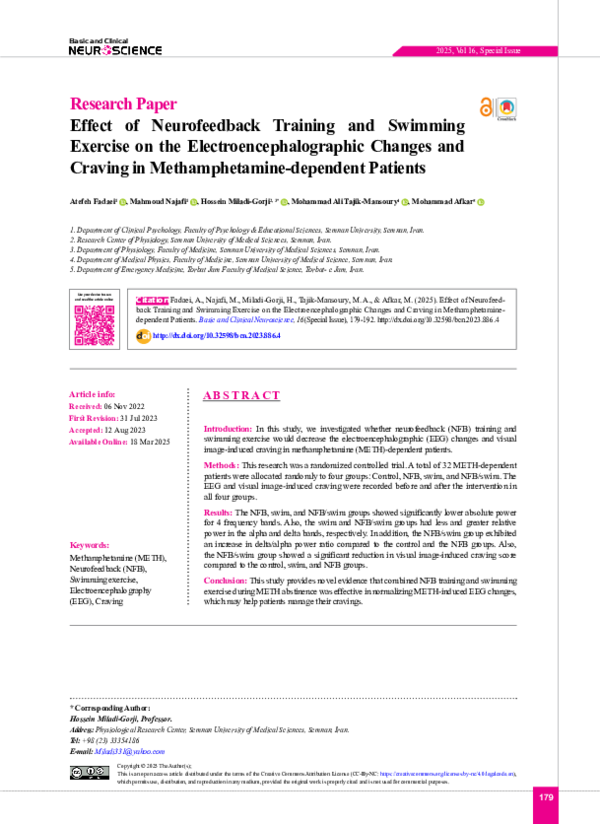 (PDF) Effect of Neurofeedback Training and Swimming Exercise on the Electroencephalographic ...
