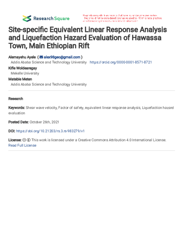 (PDF) Site-specific Equivalent Linear Response Analysis and ...
