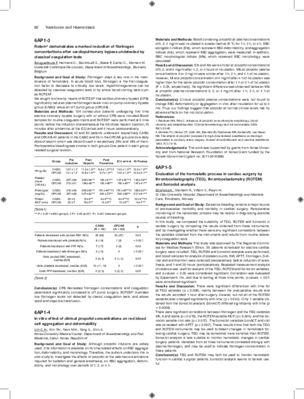 (PDF) Evaluation of the hemostatic process in cardiac surgery by ...