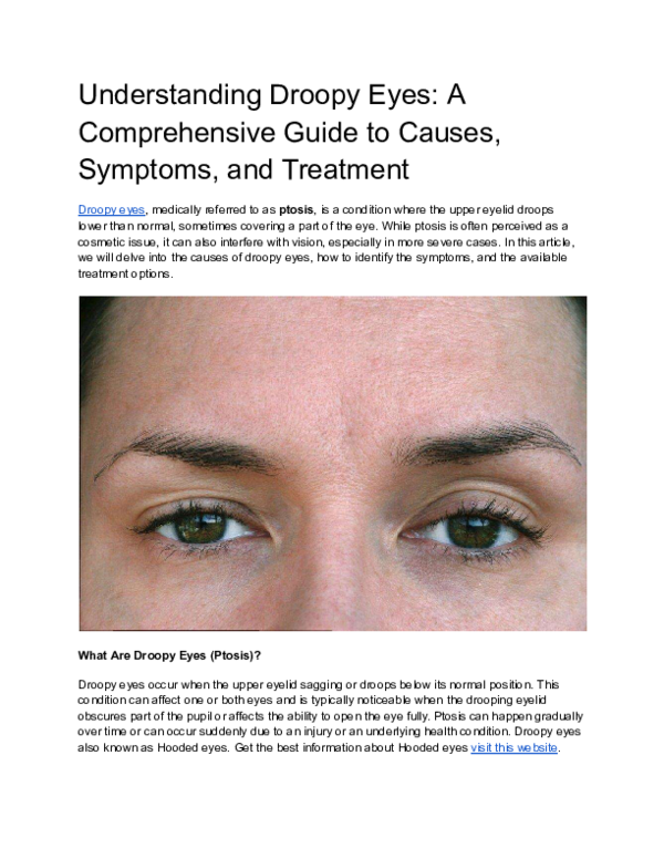 (PDF) Understanding Droopy Eyes: A Comprehensive Guide to Causes ...